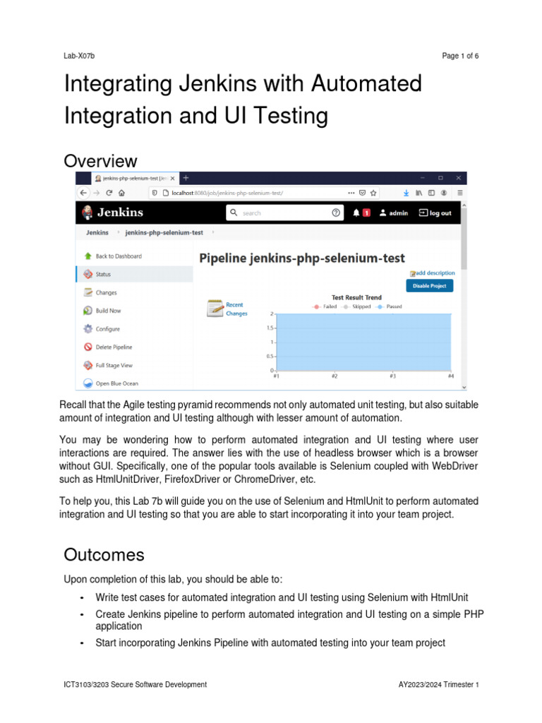 X07b - Integrating Jenkins With Automated Integration and UI Testing ...