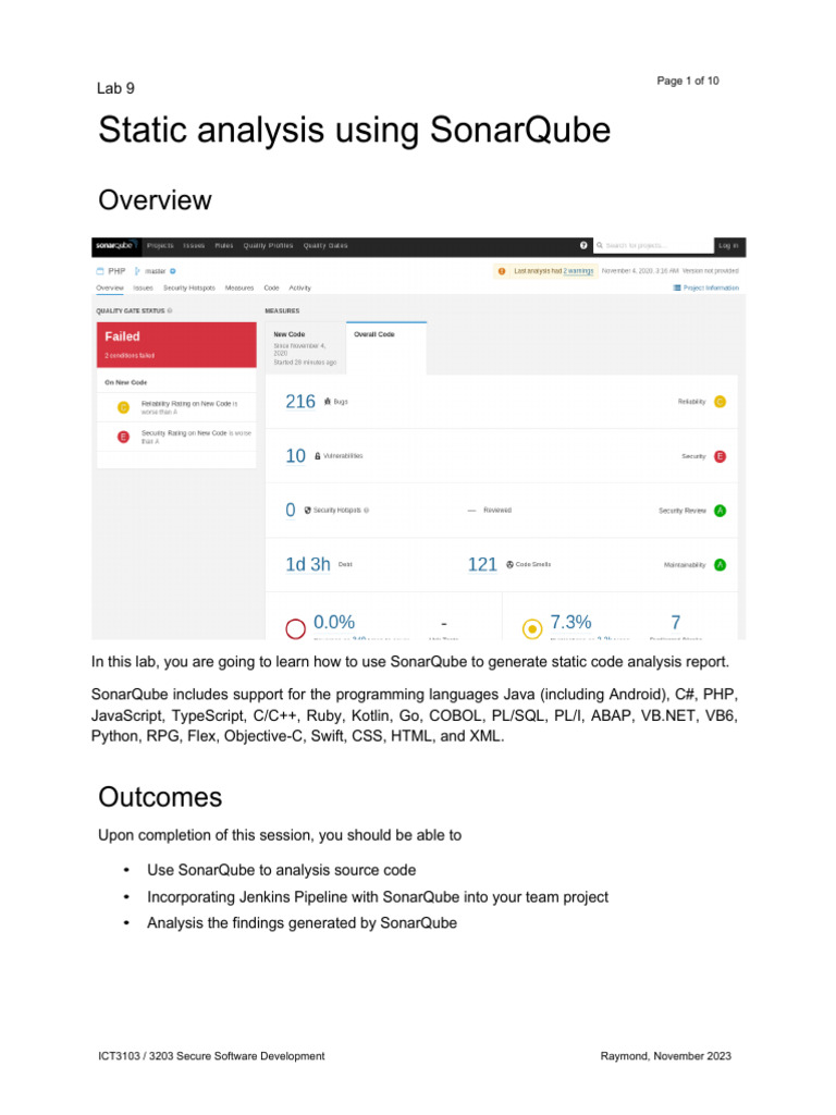 X09 - SonarQube | PDF | Systems Engineering | Information Technology
