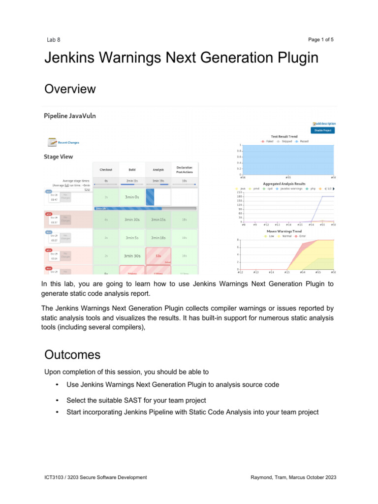 X08 - Jenkins Warnings Next Generation Plugin | PDF | Information Technology | Computer Engineering