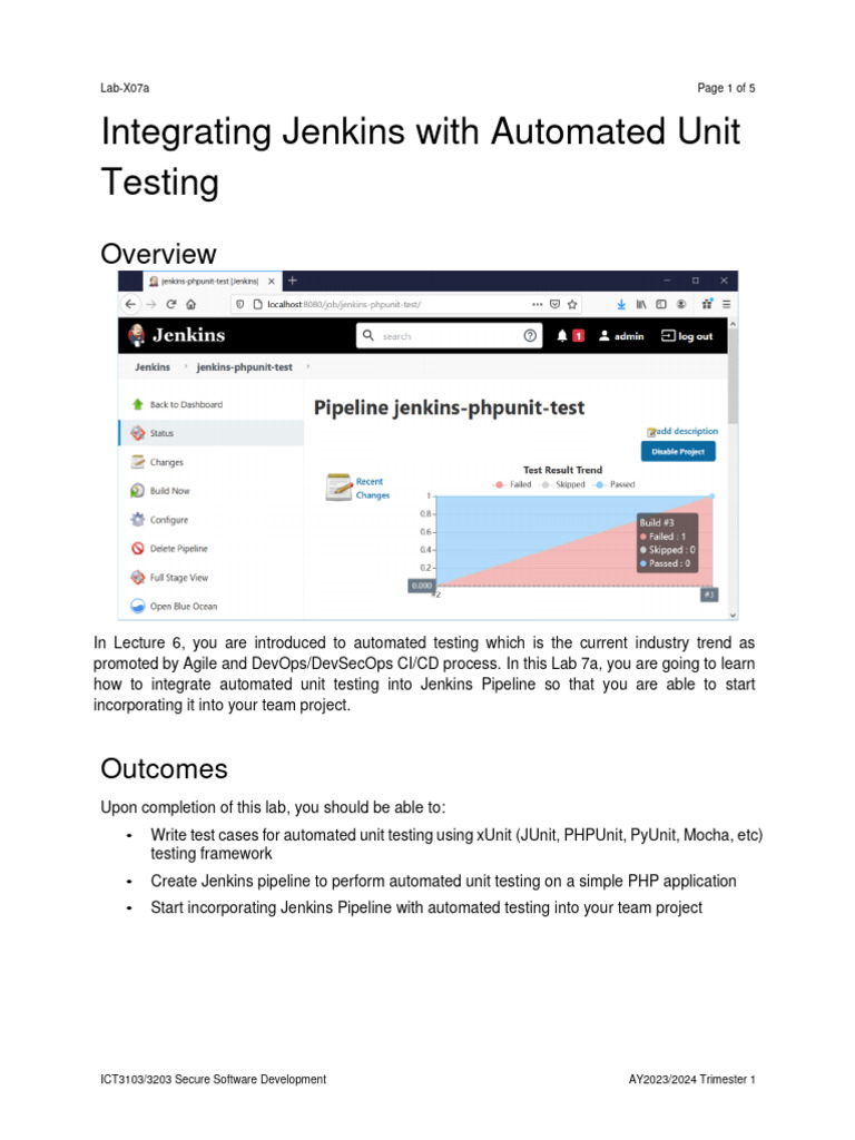 X07a - Integrating Jenkins With Automated Unit Testing | PDF | Unit ...