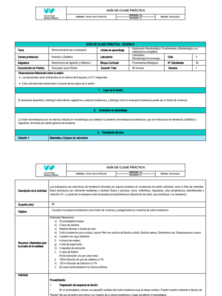 Guía de Clase Práctica - Sesión 6 - Magd I | PDF | Las bacterias | Microbiología