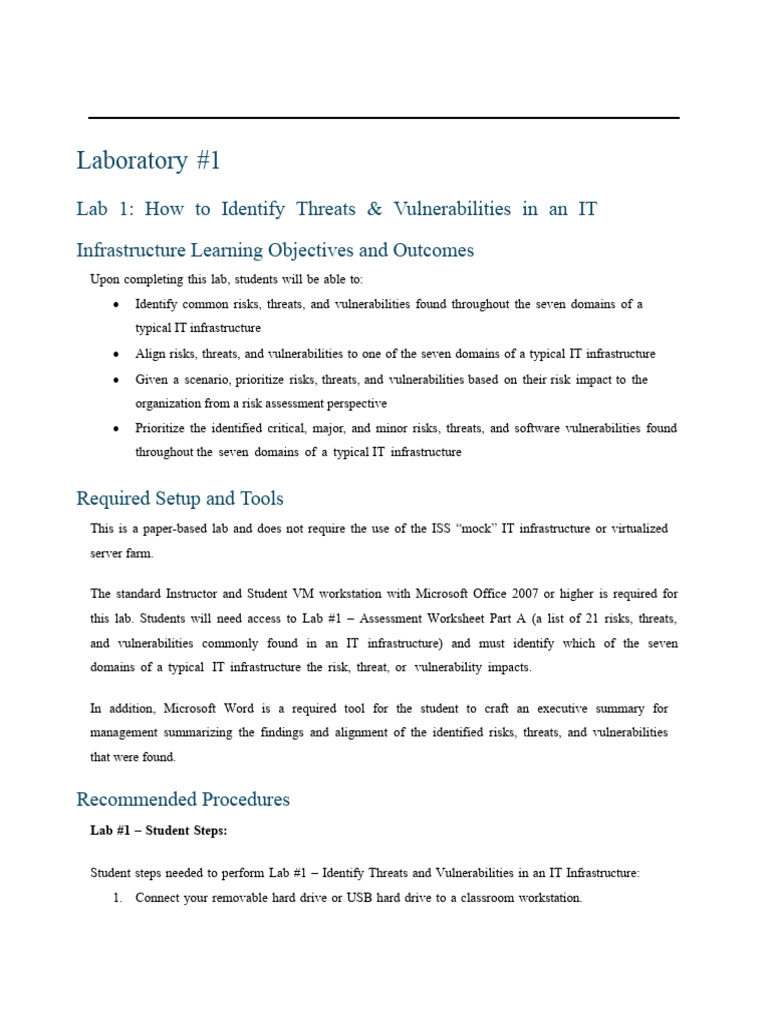 Laboratory1 | PDF | Vulnerability (Computing) | Security