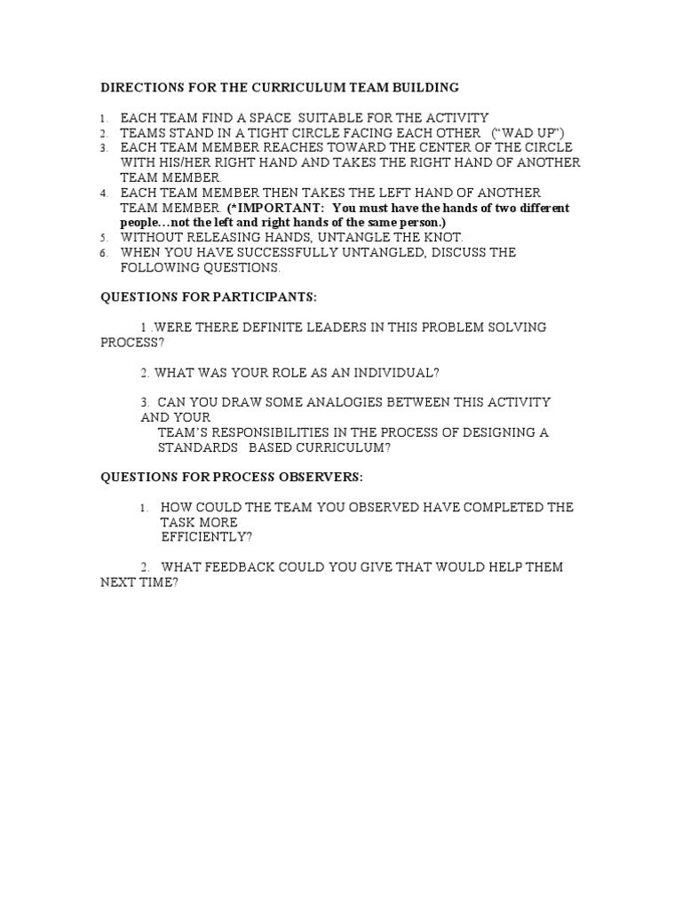 Team Building for Curriculum Design | PDF