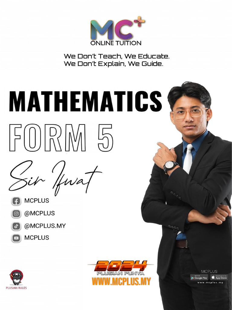 Form 5 Maths MR Ifwat 19.01.2024 | PDF