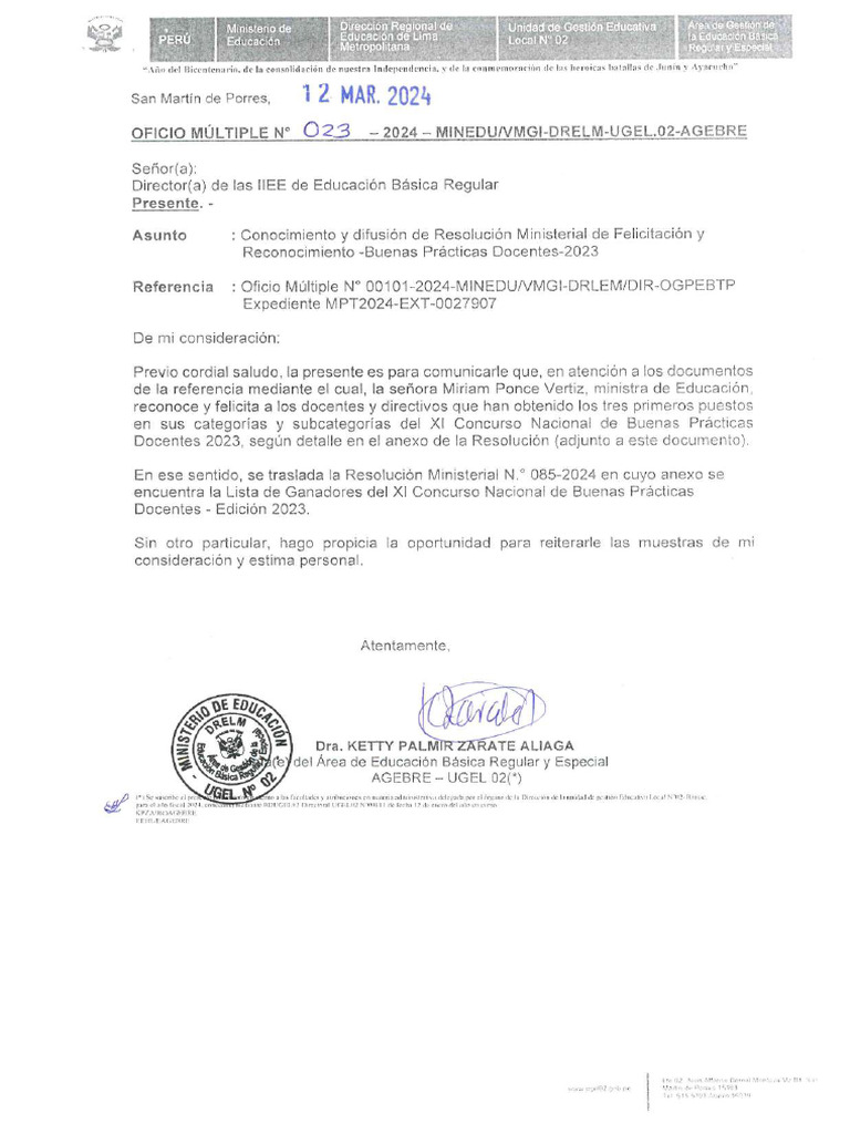 Oficio Multiple 23-2024 Compressed | PDF