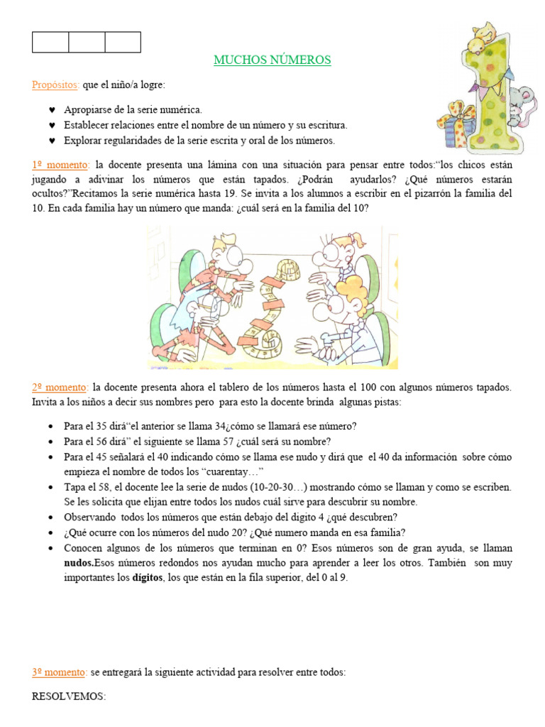 Activ Matem. MUCHOS NUMEROS | PDF | Artes del Lenguaje y Comunicación