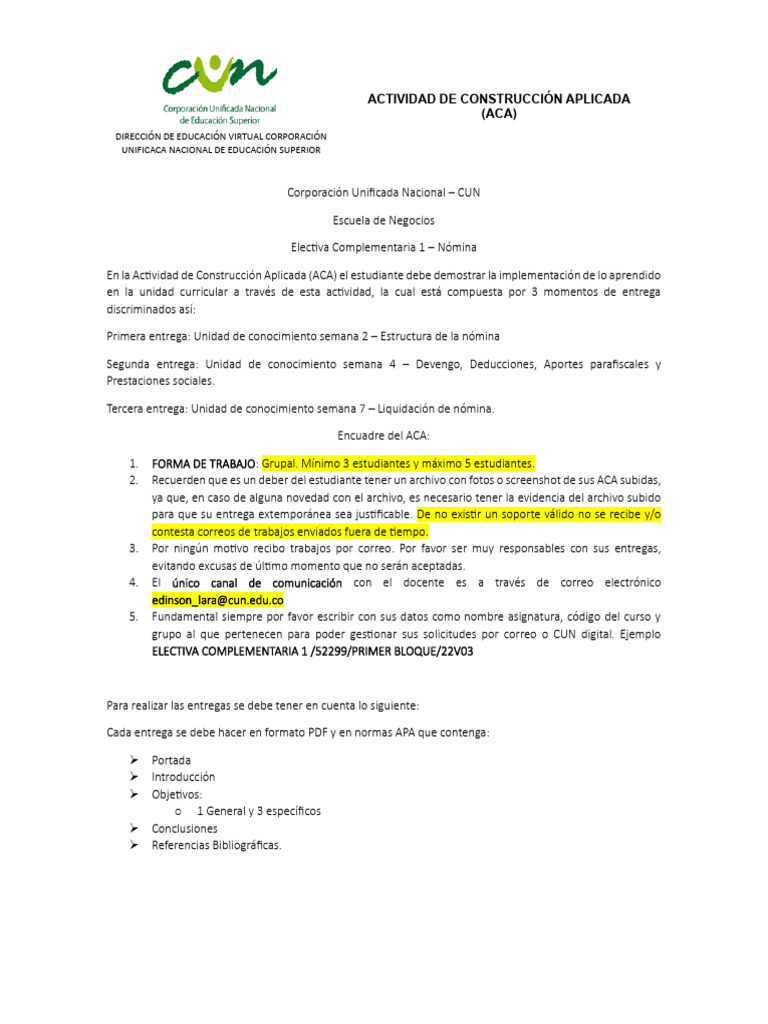 Aca Electiva Complementaria 1 | PDF | Salario | Salario mínimo