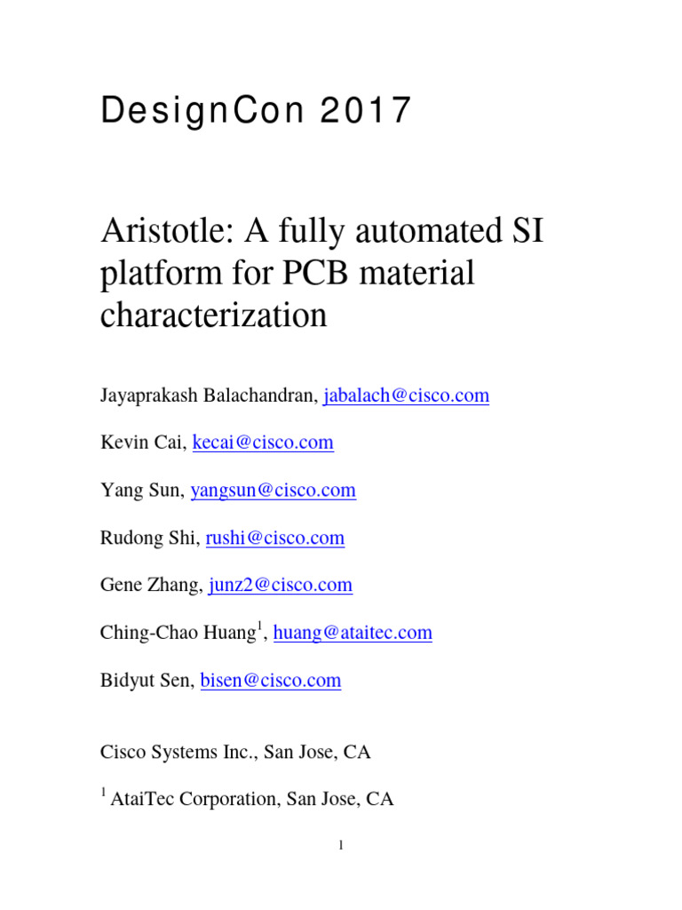 Aristotle - A Fully Automated SI Platform For PCB Material ...