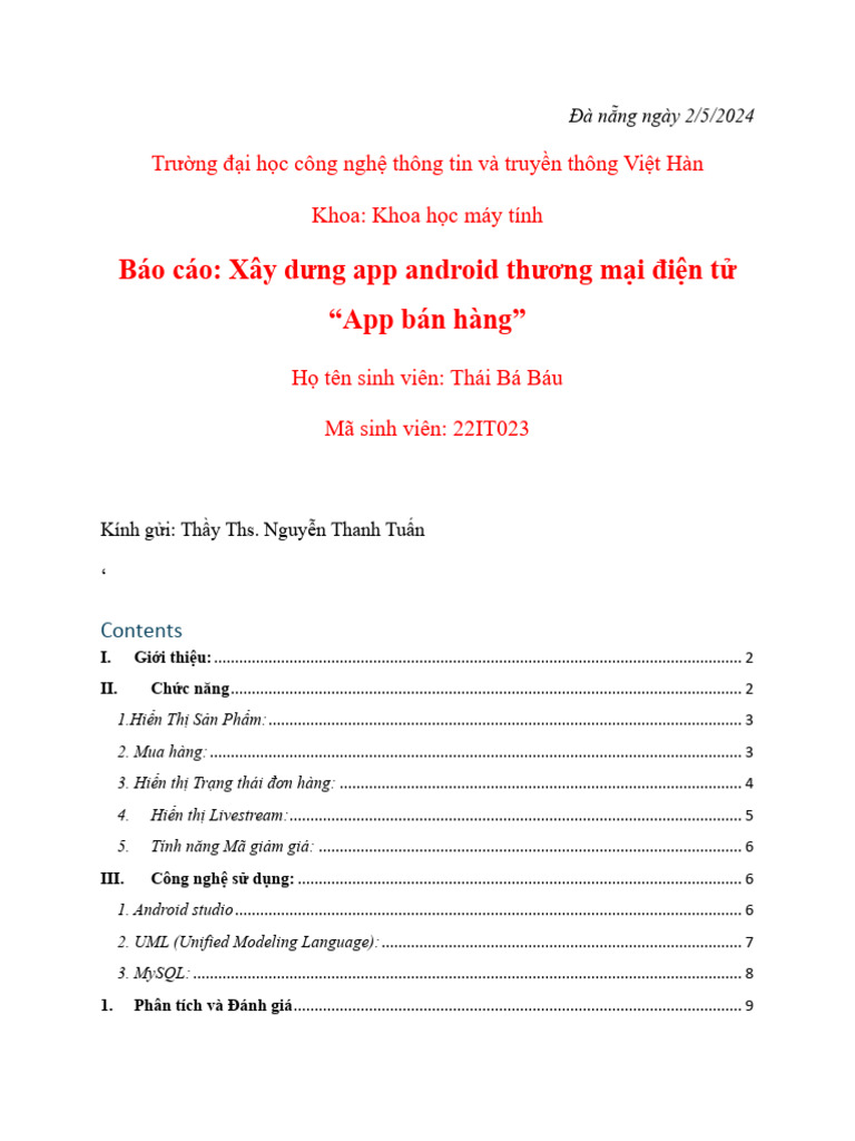 BaoCao_ThaiBaBau | PDF