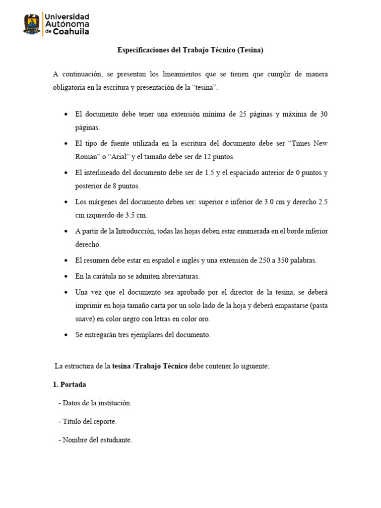Formato de Tesina-Trabajo Tecnico | PDF