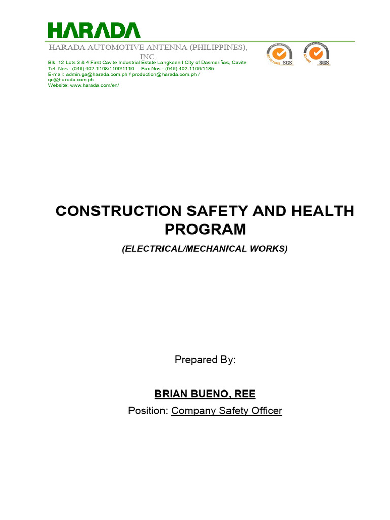 9.construction Safety Health Program | PDF | Electrical Engineering | Electricity