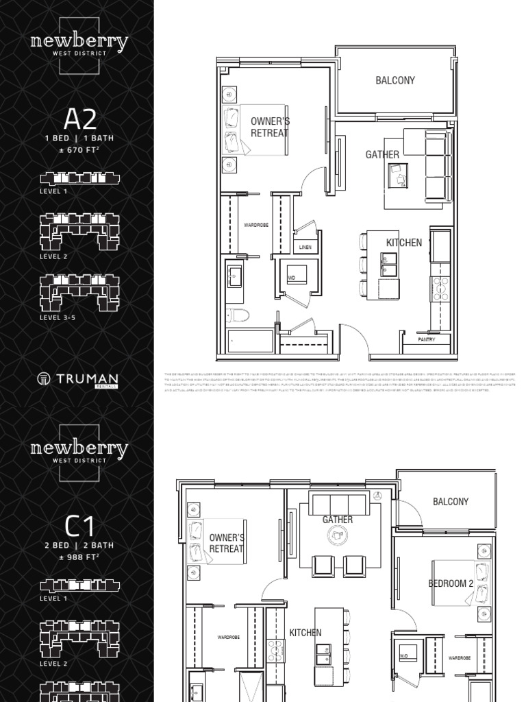 Truman Rentals Newberry Floor Plans | PDF | Room | Bedroom