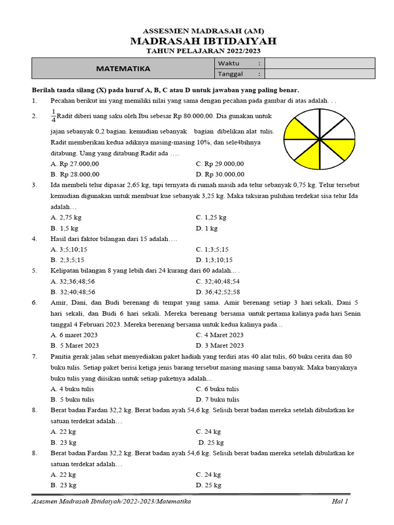 Naskah Soal - Am - 2023 - Matematika | PDF
