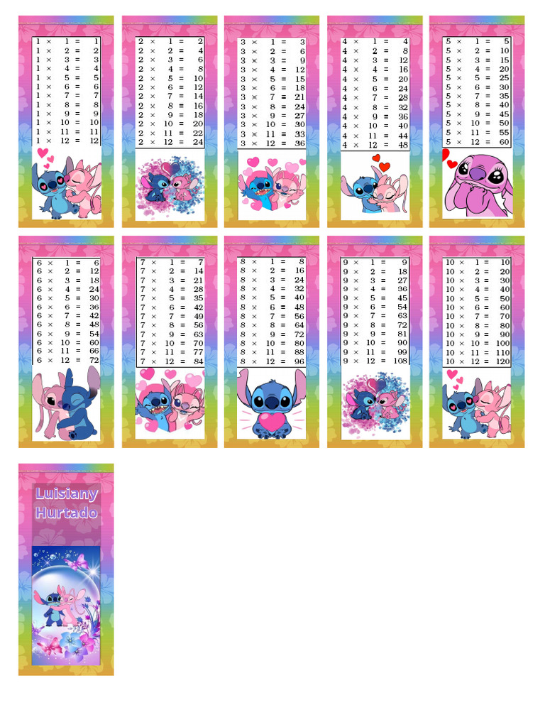Llaverotabla de Multiplicar Lilo y Stich | PDF