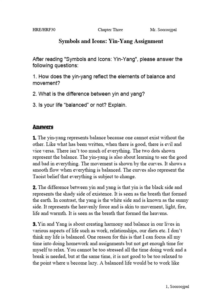 Yin-Yang Balance for Students | PDF | Yin And Yang
