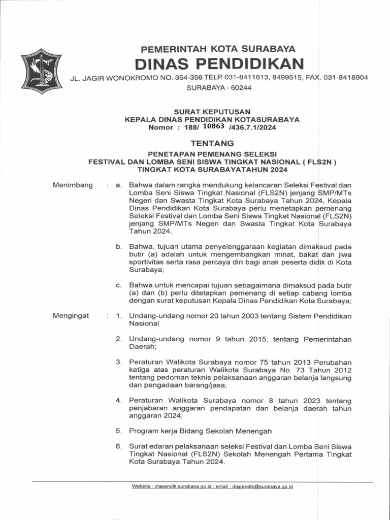 SK Pemenang FLS2N 2024 | PDF