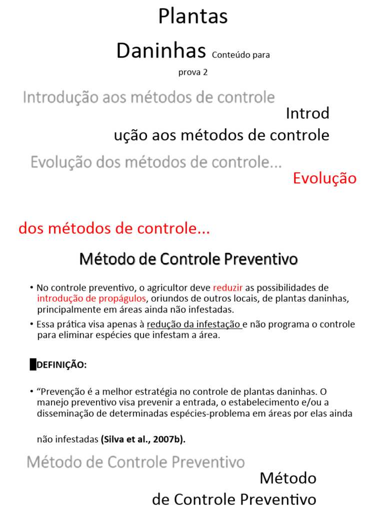 Métodos de Controle de Plantas Daninhas | PDF | Biologia