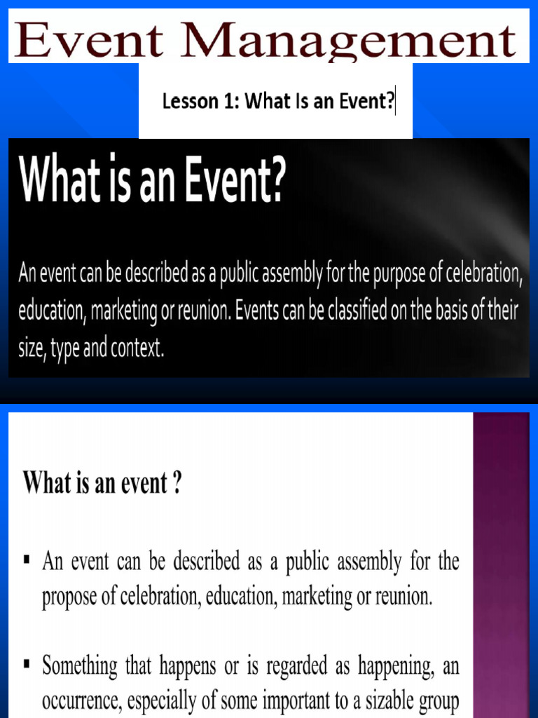 LESSON1= WHAT IS AN EVENT | PDF