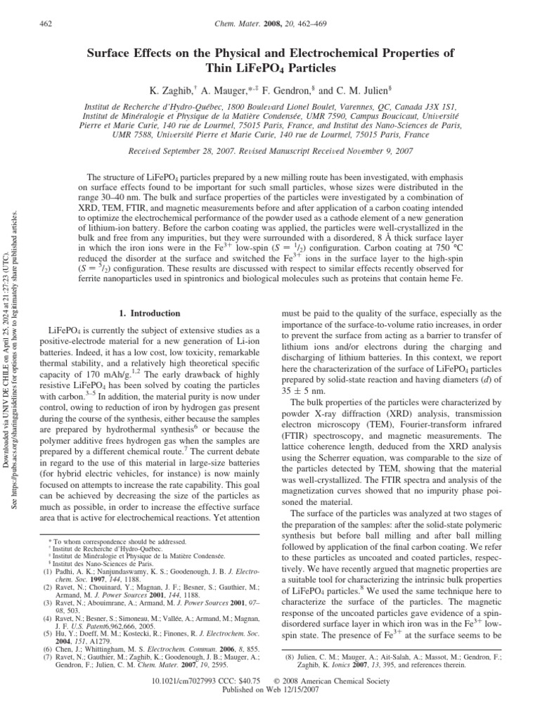 zaghib-et-al-2007-surface-effects-on-the-physical-and-electrochemical-properties-of-thin-lifepo4 ...
