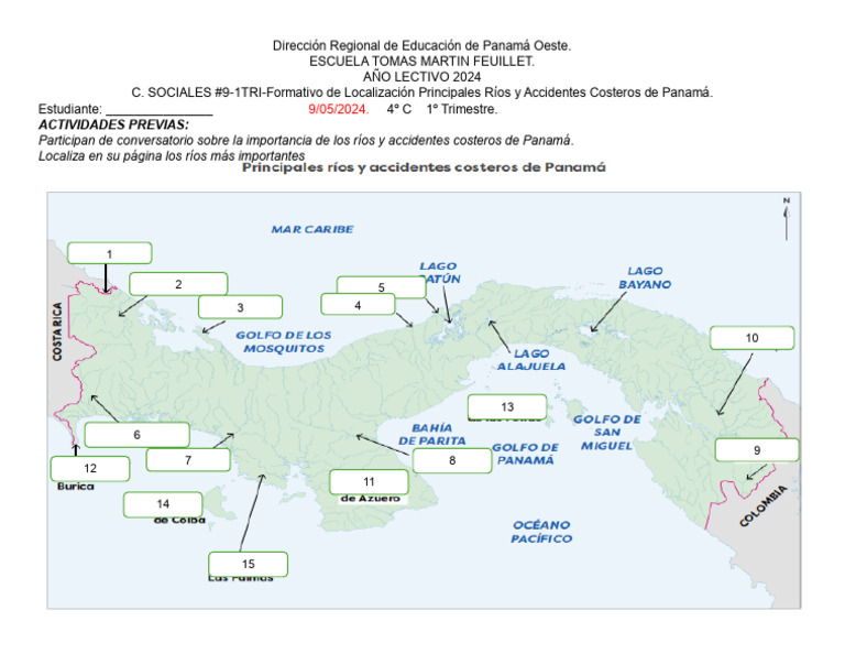 C. SOCIALES #9-1TRI-Localización Principales Ríos y Accidentes Costeros ...