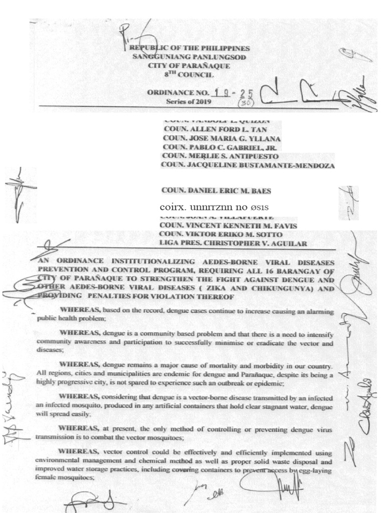 Paranaque City Aedes Borne City Ordinance | PDF | Games & Activities | Technology & Engineering