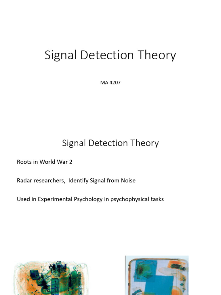 Signal Detection Theory | Download Free PDF | Perception | Senses