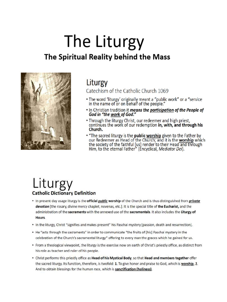 The Meaning of the Mass Handout Outline Updated 2024 | PDF | Mass ...