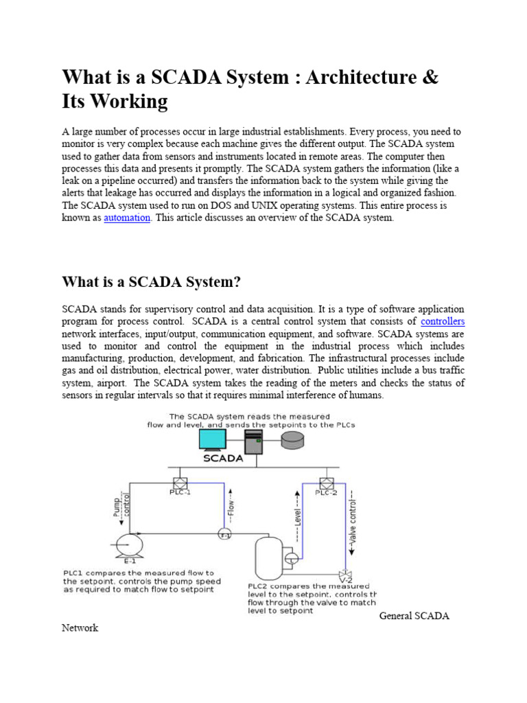 What Is A SCADA System | PDF | Scada | Programmable Logic Controller