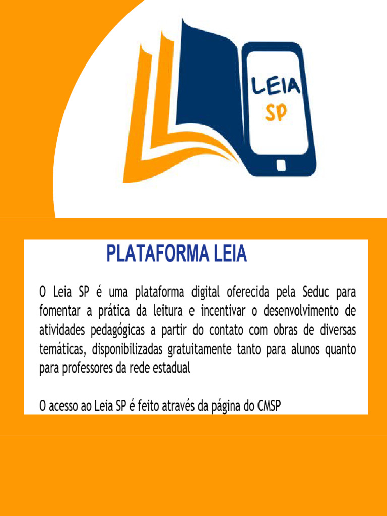 Tutorial de Acesso À Plataforma Leia SP - NOVO | PDF | Kernel (sistema operacional) | Dislexia