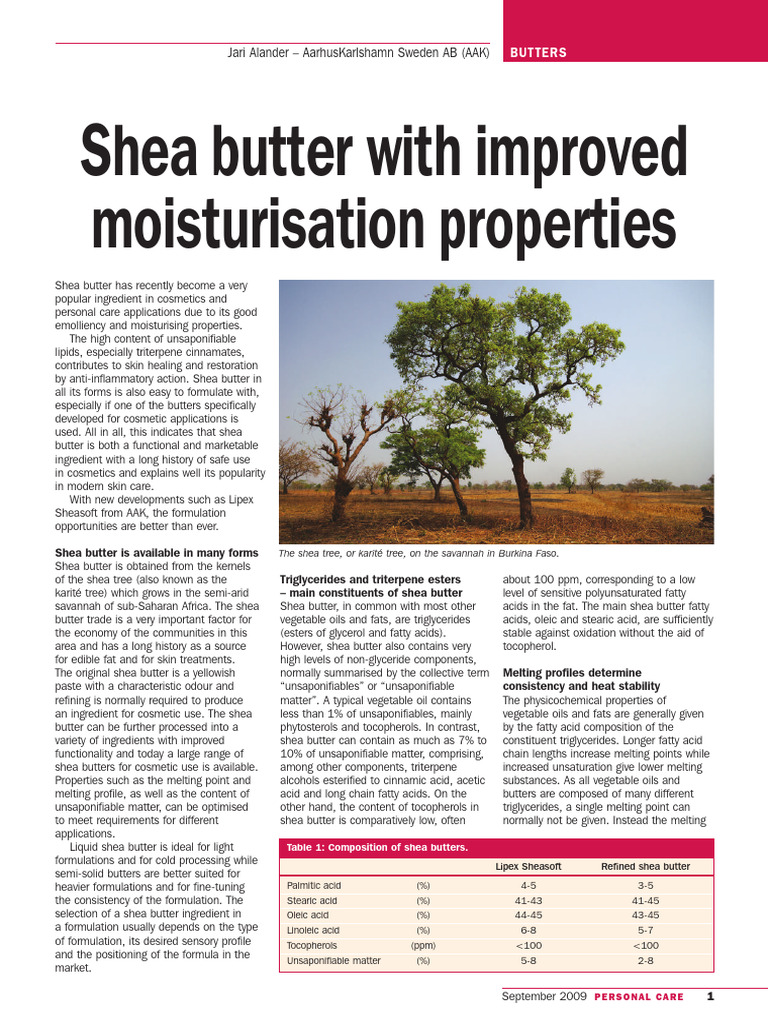 Publication - AAK - Shea Butter With Improved Moisturisation Properties ...