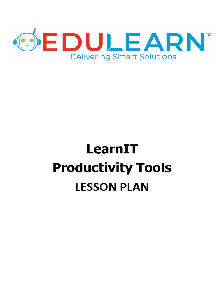 Lesson 1 Productivity Tools - LP | PDF | Application Software | Computer Security