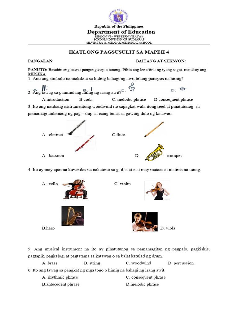 PT - Mapeh 4 - Q3 | PDF