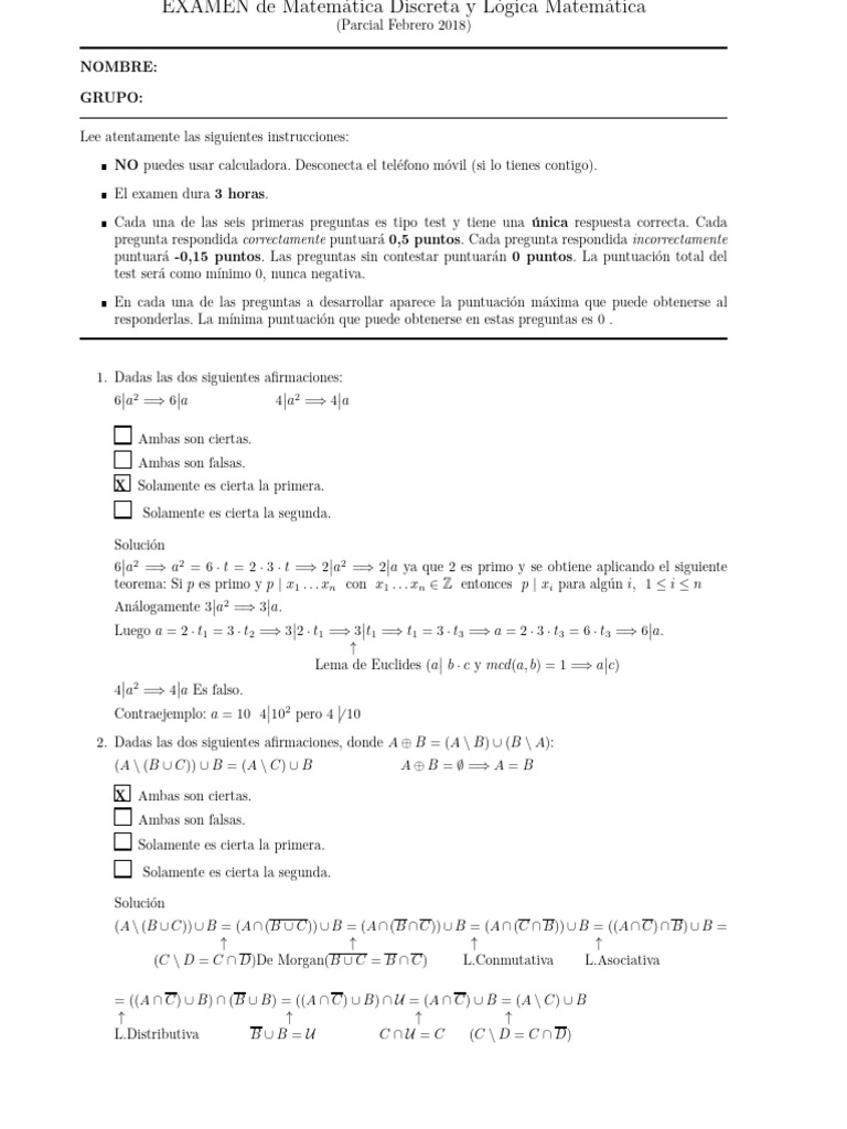 Sol Ex Feb 2018 | PDF | Conjunto (Matemáticas) | Matemáticas