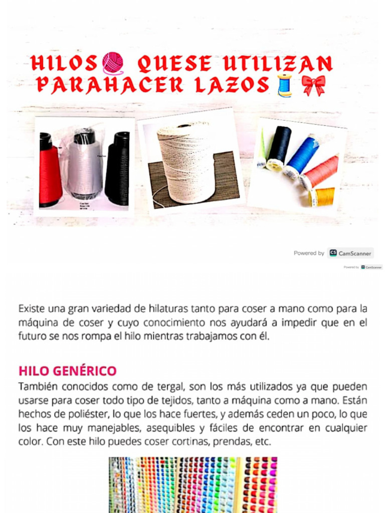Tipos de Hilos | PDF