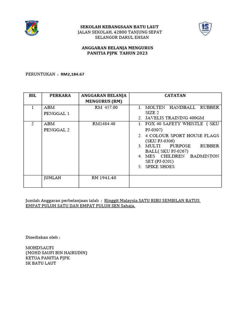 ABM Panitia PJPK 2023 | PDF