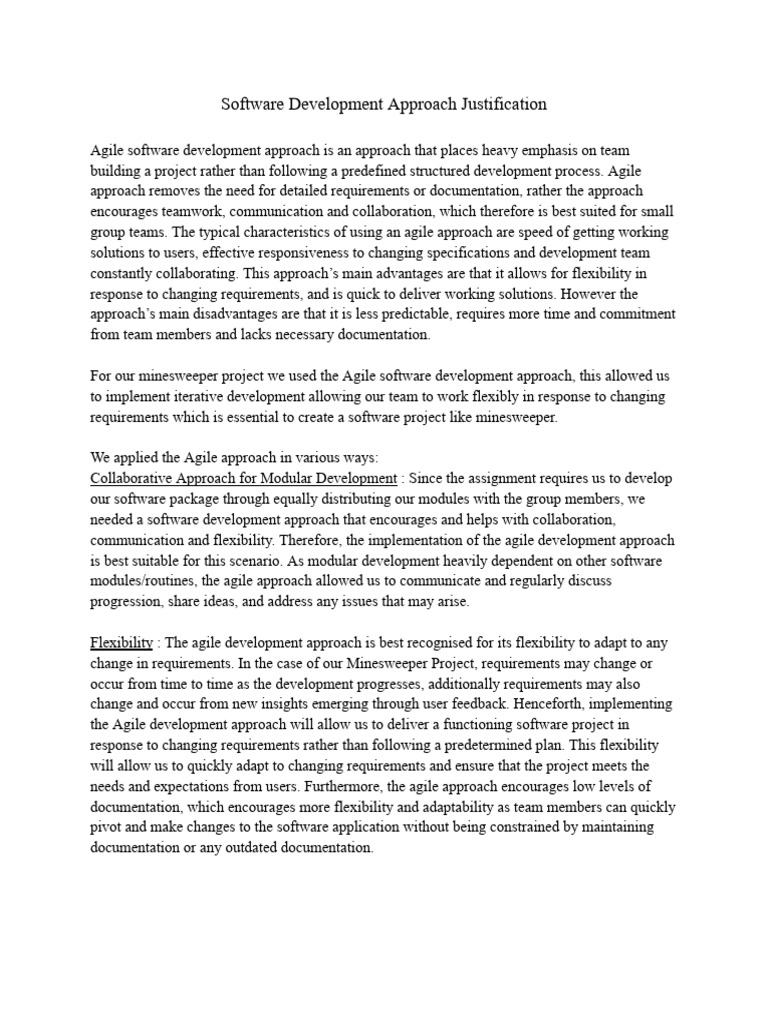 Software Developement Approach Justification | PDF | Agile Software ...