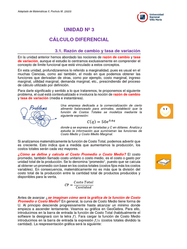 Unidad 3 - Derivadas Como Tasa de Cambio | PDF | Derivado | Función (Matemáticas)