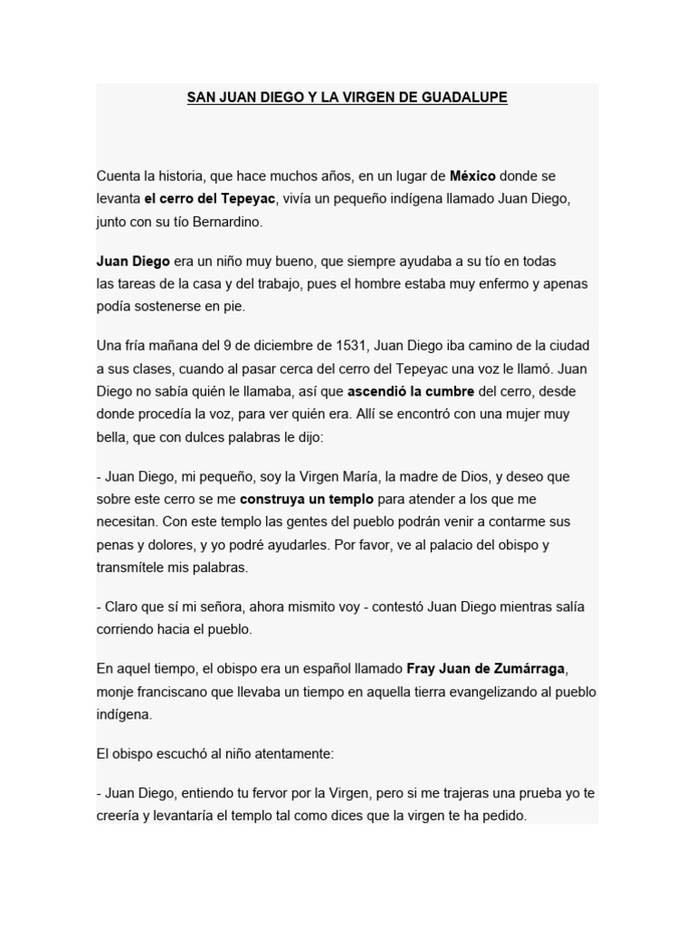 Juan Diego y la Virgen de Guadalupe | PDF | Arte | Novela negra ...