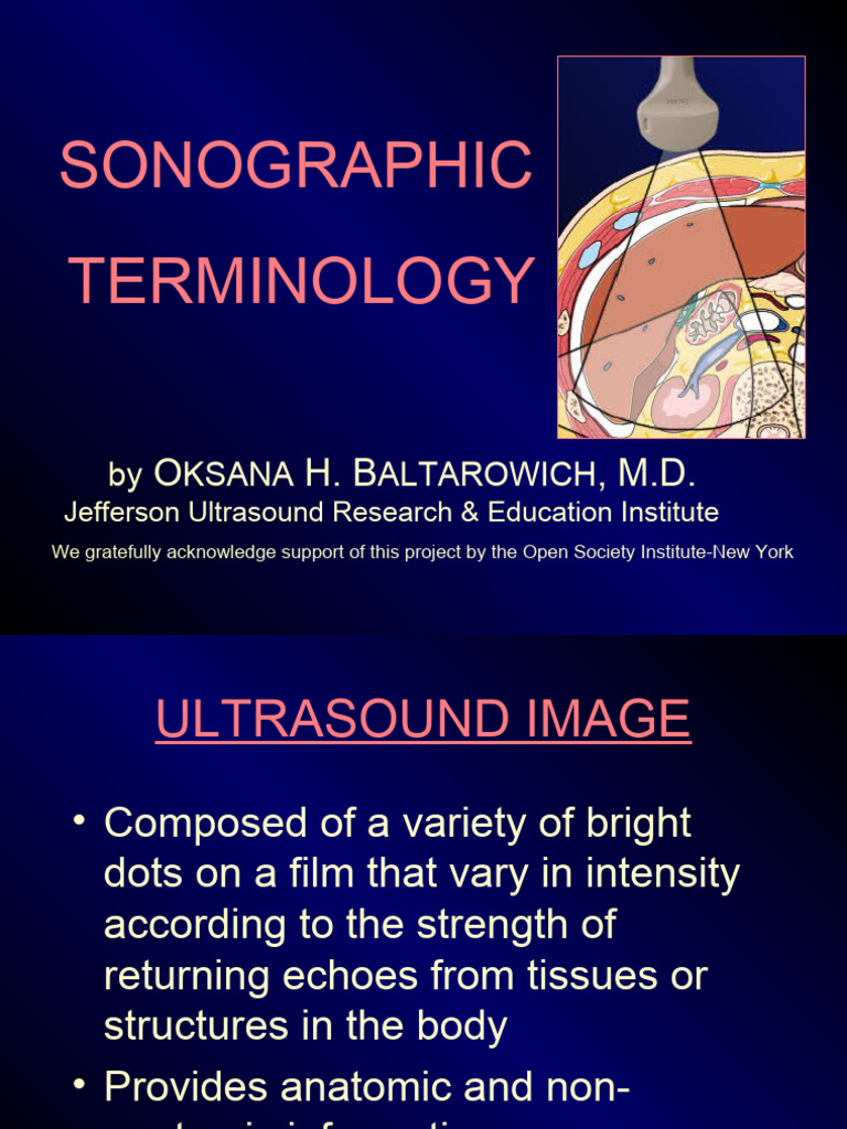 Sonographic Terminology | PDF | Medical Ultrasound | Attenuation