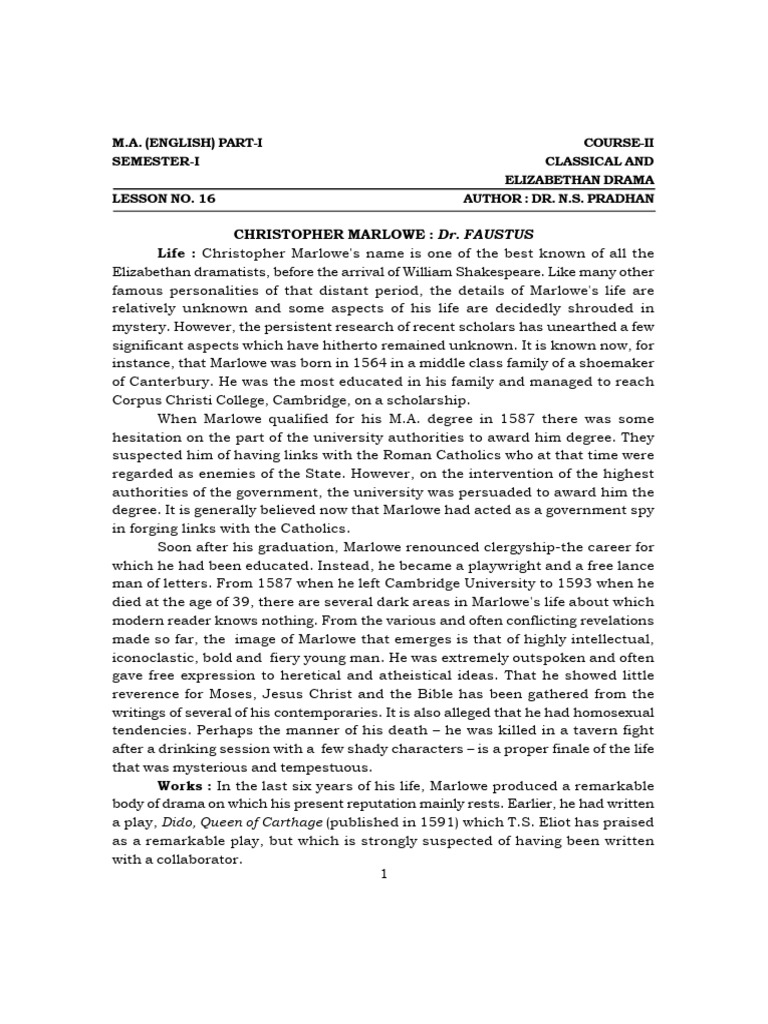 DR Faustus Christopher Marlowe | PDF | Christopher Marlowe | Satan