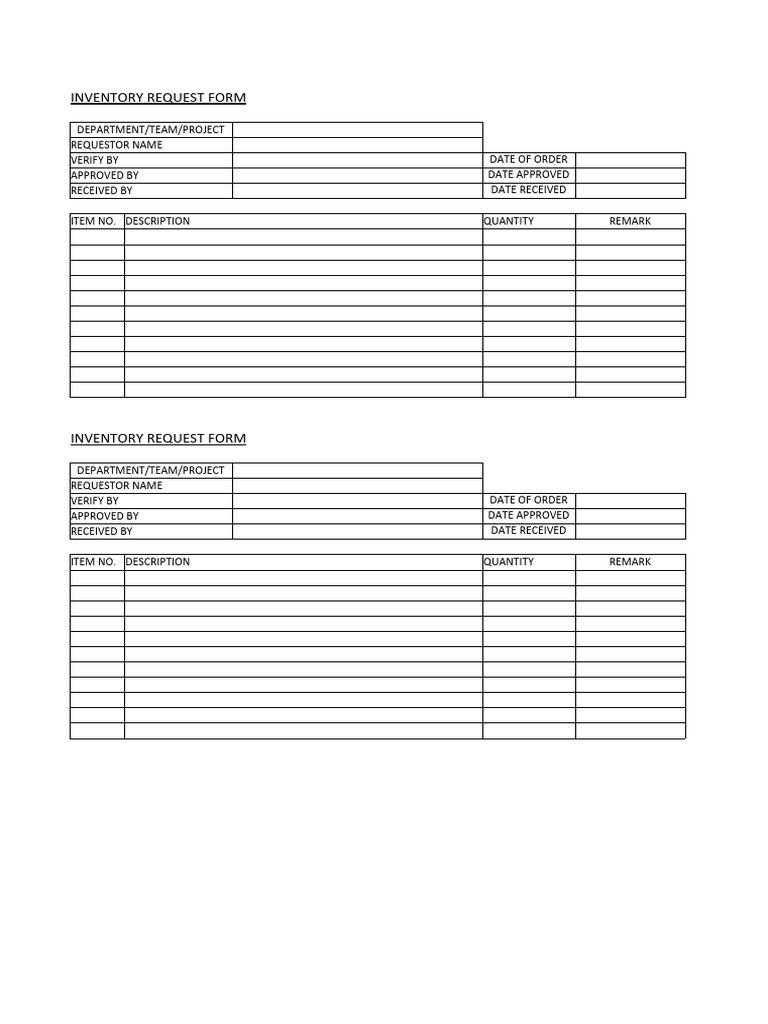 Inventory Request and Checkout Forms | PDF