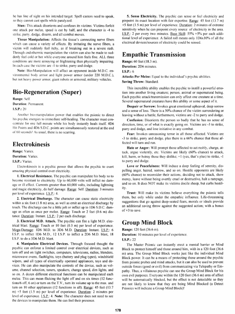 Rifts Book Base - Ocred-181-195 | PDF | Mind | Fires