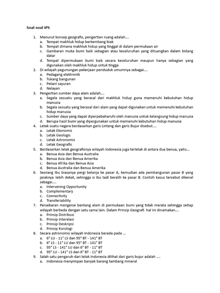 Soal2 IPS | PDF