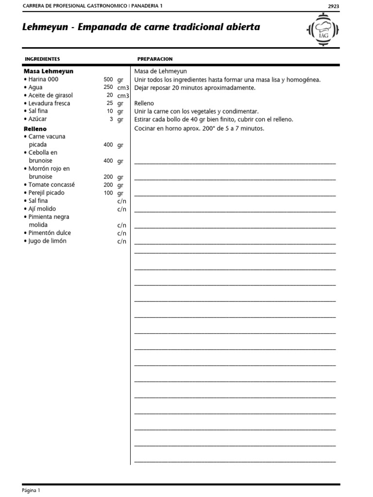 Lehmeyun - Empanada de Carne Tradicional Abierta | PDF | Cocina ...