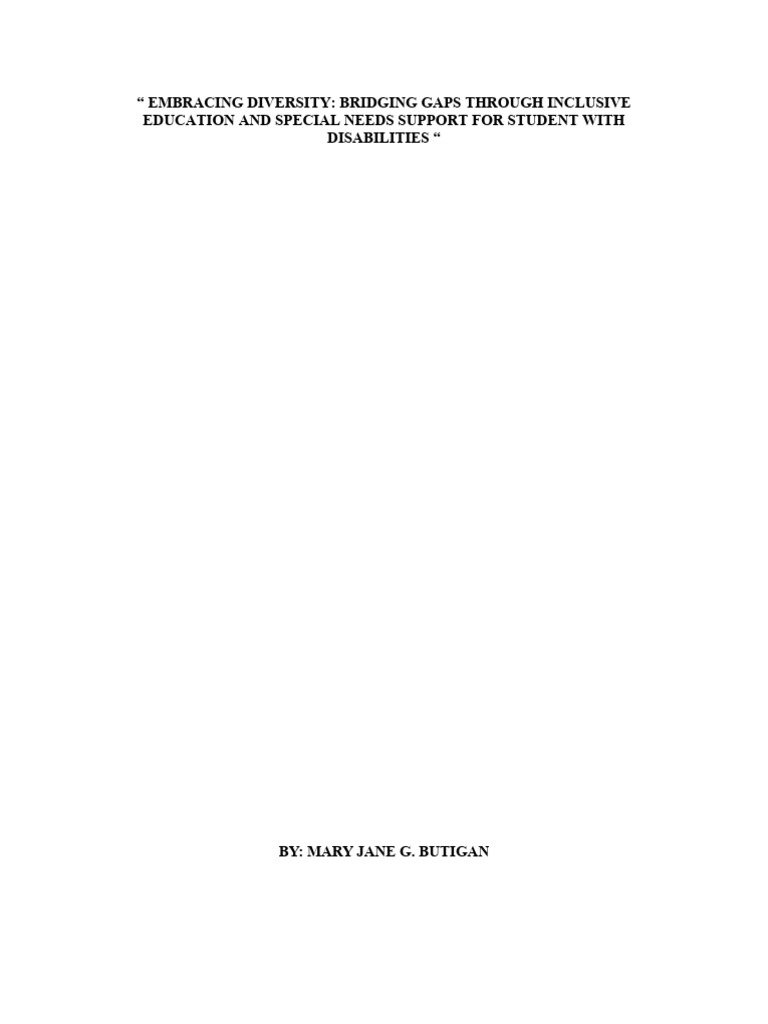 Final Journal | PDF | Inclusion (Education) | Autism Spectrum