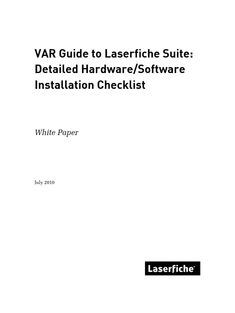 Detailed Hardware-Software Installation Checklist | PDF | Microsoft Sql Server | Operating System