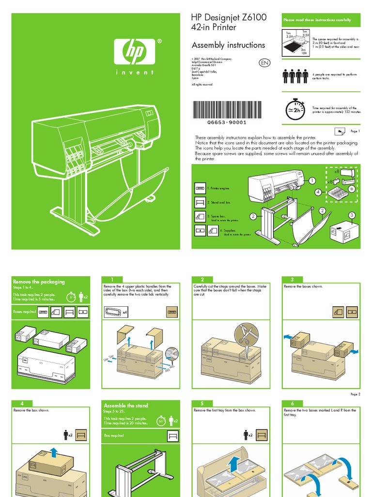 Z6100 42 in Assembly Instructions | PDF | Hewlett Packard | Printer ...