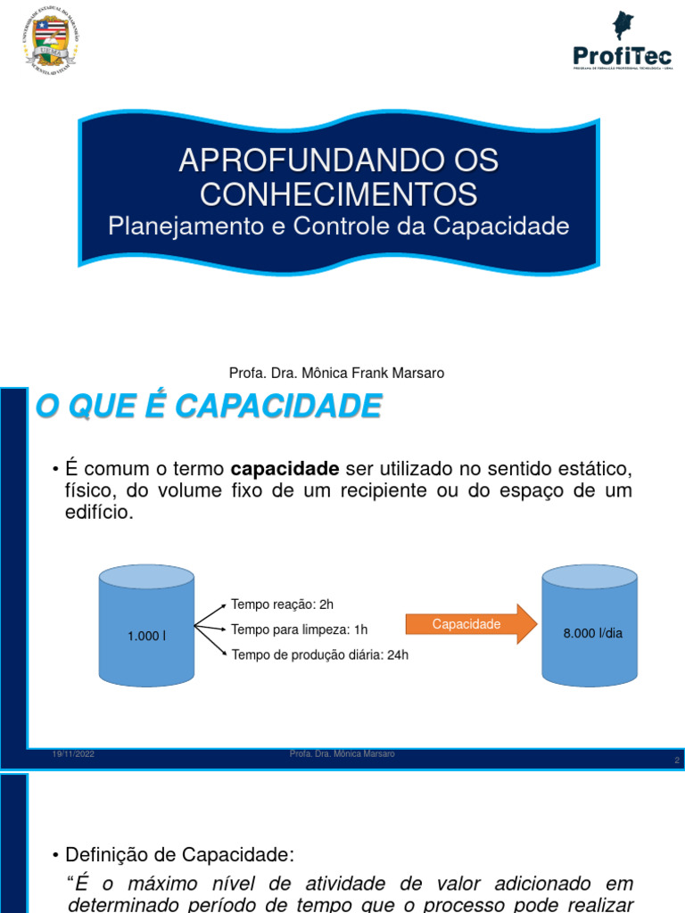 Planejamento e Controle Da Capacidade | PDF | Despesa | Demanda
