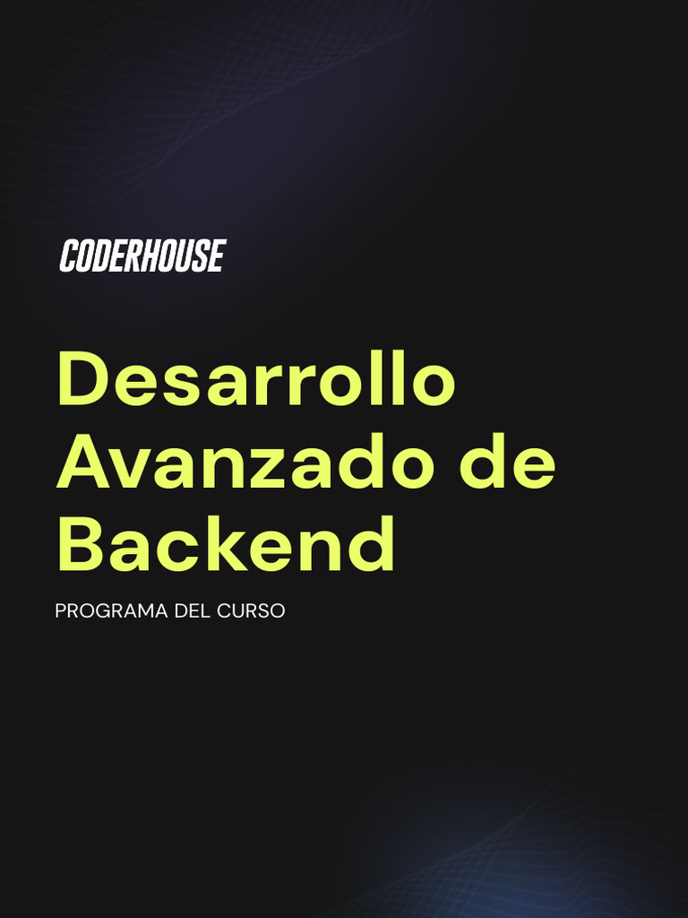 Programa Desarrollo Avanzado de Backend - 21.3.2024 | PDF | Mongo Db ...