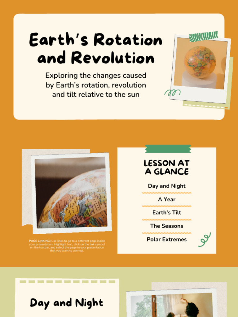 Earth's Rotation and Revolution Education Presentation in Yellow Green Neat Collage Style ...